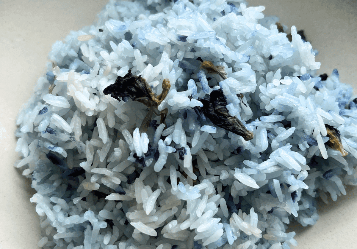 Blue Butterfly Pea Flower Rice (rice cooker or stovetop) - Agile Test ...