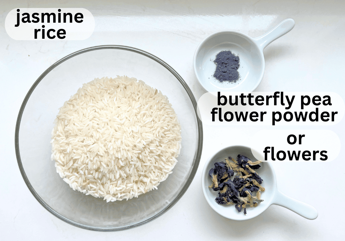 Blue Butterfly Pea Flower Rice (rice cooker or stovetop) - Agile Test ...